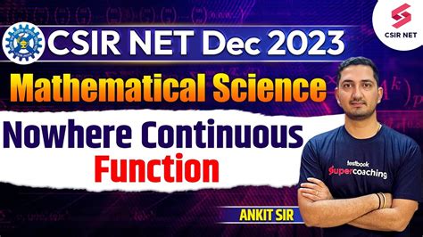 Nowhere Continuous Function Csir Net 2023 Mathematical Science Ankit Sir Youtube