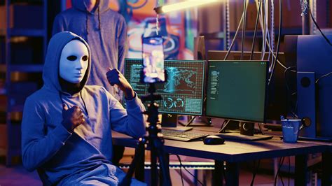 Masked Hackers Filming Ransom Video In Secret Hq Threatening To