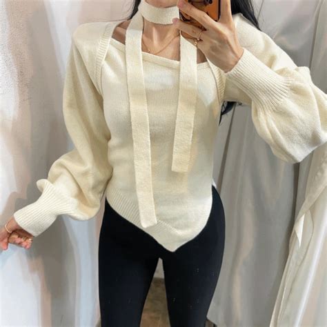 타이세트 언발 니트 에이블리