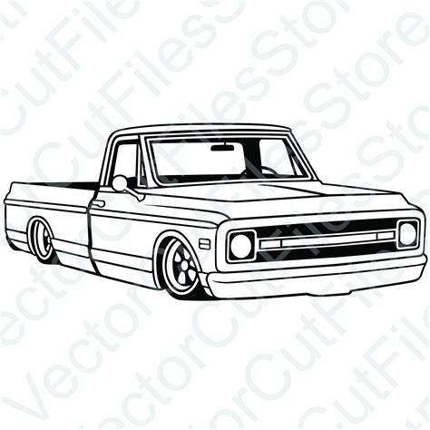 Fichier Vectoriel Claqué Chevrolet C10 Fleetside 1969 Etsy France In