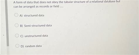 solved a form of data that does not obey the tabular