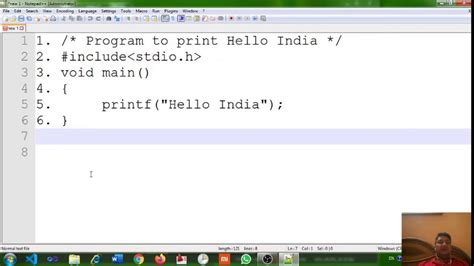 First Program in C Language - YouTube