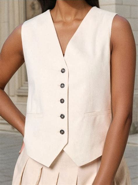 Prsluk Za Odelo Boja Nude Sinsay 732fi 02m