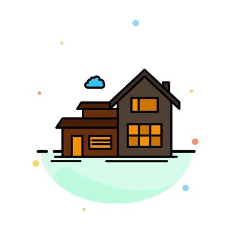 Home House Building Apartment Abstract Flat Color Icon Template