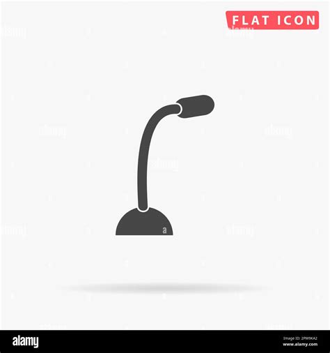 Simple Computer Microphone Simple Flat Black Symbol With Shadow On White Background Vector