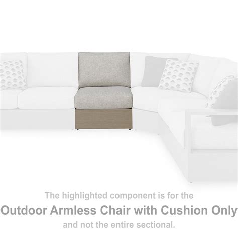 Ashley Kimpton Isle Brownbeige Outdoor Armless Chair With Cushion