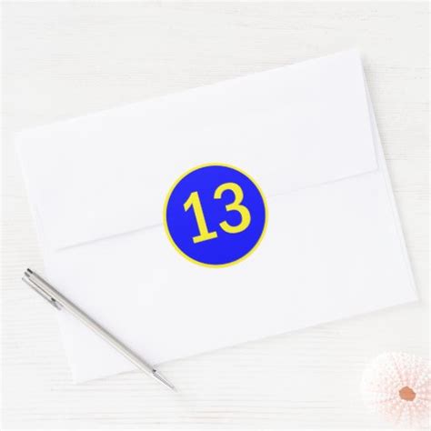 Number 13 In A Circle Classic Round Sticker Zazzle