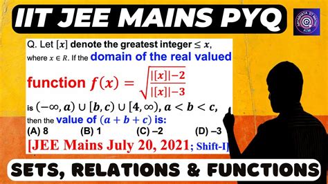 Good Jee Mains 2021 Question Functions Class 12 Jee Jee Mains Pyq Domain And Range Jee