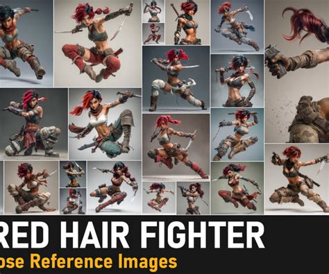 Artstation Red Hair Fighter Action Pose Reference Images Artworks