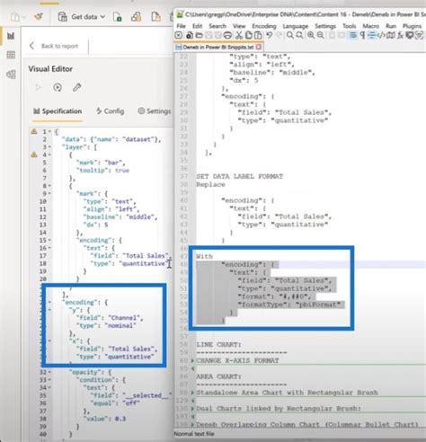 make a custom visual for power bi using deneb quant insights network