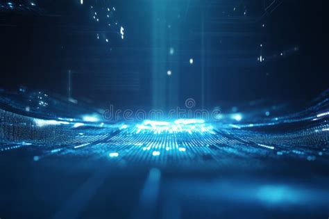 A Futuristic Blue Tech Themed Background With Shining Binary Code Over