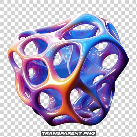 Premium Psd Iridescent Fluid Abstract Shape Isolated