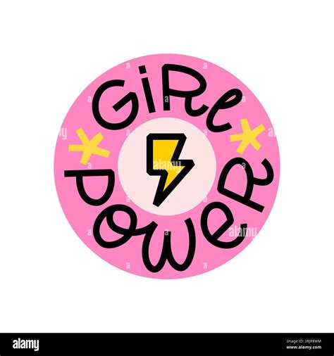 Girl Power Logo Stamp Quote Girl Power Word Trendy Graphic Design