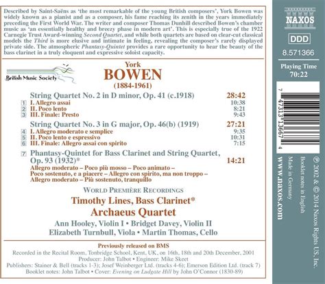 Archaeus Quartet And Timothy Lines String Quartets Nos 2 And 3