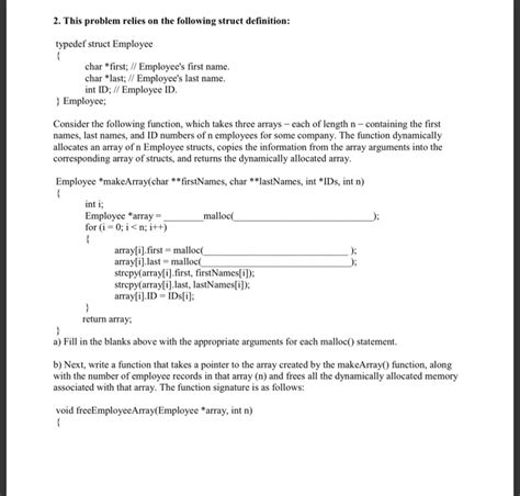Solved This Problem Relies On The Following Struct Chegg