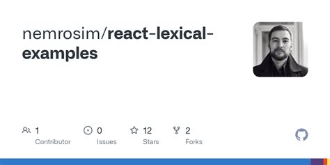 Github Nemrosimreact Lexical Examples
