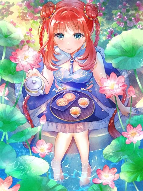 Hina Cassiopeia Nilou Genshin Impact Genshin Impact Braided Twintails Commentary Request