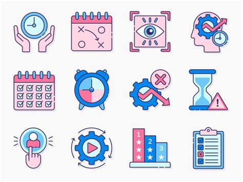 90 Productivity Icon Set Flat Icons