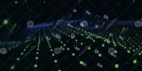 Abstract Background With Polygonal Noisy Grid Blurred Lines And Data On Black Big Data