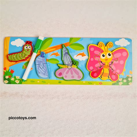 خرید پازل چوبی مراحل رشد پروانه قیمت و توضیحات کامل پیکوتویز