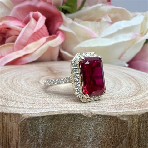 Antique Emerald Cut Ruby Rings