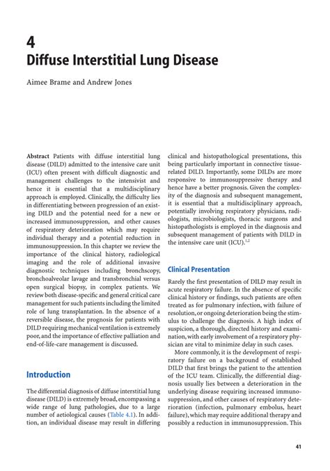 Pdf Diffuse Interstitial Lung Disease
