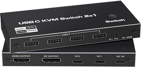 Baishun Usb C Kvm Switch 2 In 1 Out Dsiplayport Type C Hdmi Kvm Switcher Pc