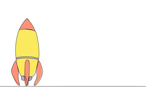 Continuous One Line Drawing Rocket Is In Standby Position A Special Vehicle Used By Astronauts