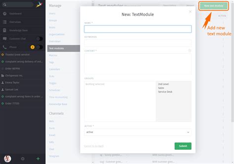 Text Modules — Zammad Documentation