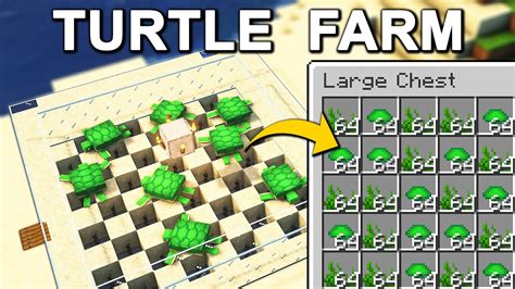 The Best Turtle Farm In Minecraft 121 Tutorial Youtube