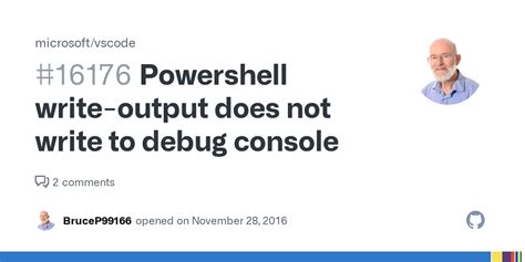 powershell write output does not write to debug console · issue 16176
