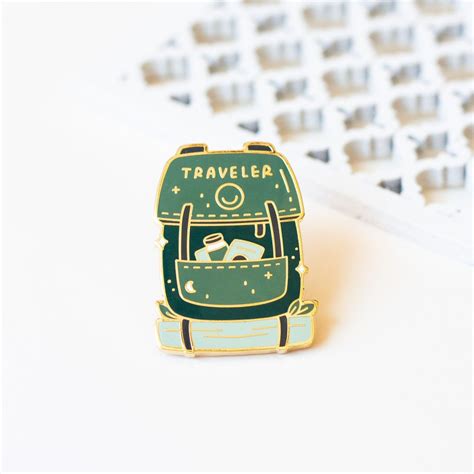 Travelers Backpack Enamel Pin Travel Enamel Pin Camping Enamel Pin