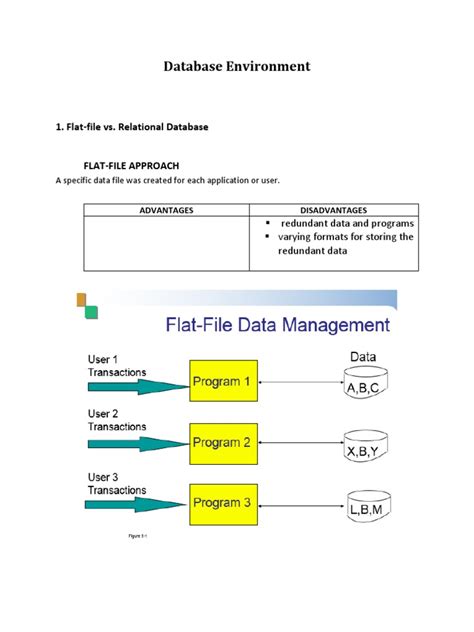 database environment relational database databases