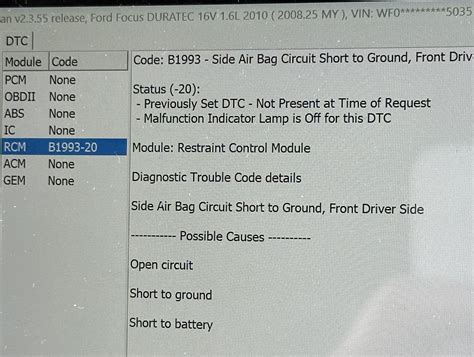 Fault Code B1993 On Focus Mk 2 Ford Focus Club Ford Owners Club Ford Forums