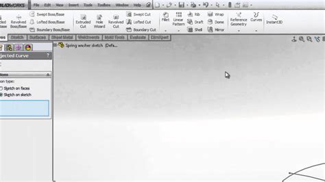 Projected Curve Sketch On Sketch In Solidworks Youtube