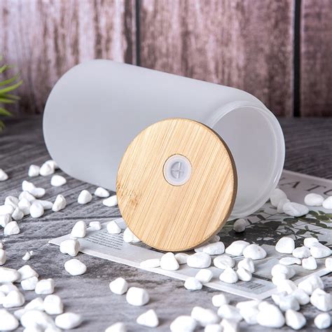 Custom 16oz Glass Can With Bamboo Lid Sublimation One Stop Supplier