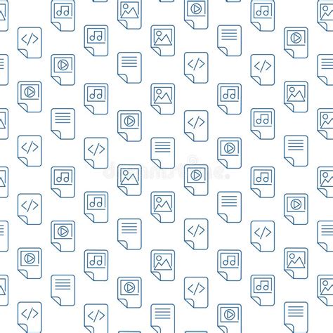 Media Files Icon Outlines Seamless Pattern Design Stock Illustration Illustration Of