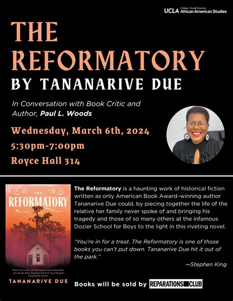 Book Talk The Reformatory By Tananarive Due Ucla Department Of