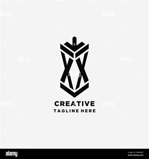 Initials Xx Shield Logo Design Creative Monogram Logo Inspiration Vector Graphic Stock Vector