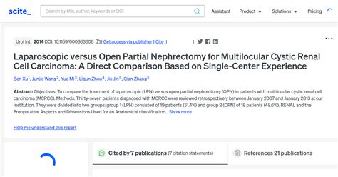 [citation Report] Laparoscopic Versus Open Partial Nephrectomy For