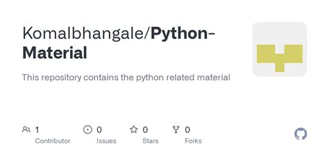 Github Komalbhangalepython Material This Repository Contains The Python Related Material