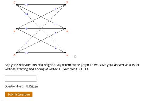 Solved 13 10 Apply The Repeated Nearest Neighbor Algorithm To The