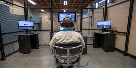 Individual Engaged In A Monitoring Activity In A Secure Facility Room