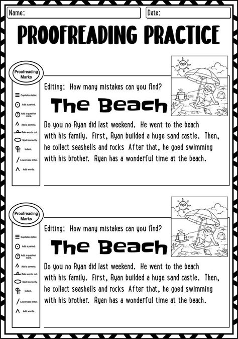 Proofreading Worksheets Elementary Proofreading Exercises Language