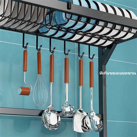 Rack ที่วางจานชาม ชั้นคว่ําจานสแตนเลส ชั้นวางจาน 2ชั้น 65 75 85 95 105 125ซม ประหยัดพื้นที่ ที่