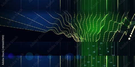 Abstract Background Vawy Grid Shine With Blurred Lines And Data Big Data Technology Concept