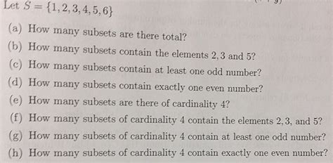 solved let s 11 2 3 4 5 6 a how many subsets are there