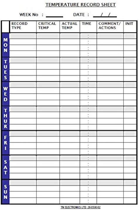 Haccp Temperature Logs Safefood Foodsafety Foodsafetyandhygiene