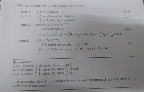 Solved Solutions To Equation Are Given In Four Forms Chegg