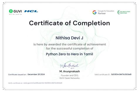 Nithisa Devi J On Linkedin Python Newyear2025 Learningjourney Guvi